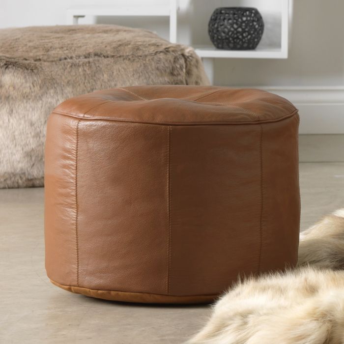 Leather Bean Bag Stool